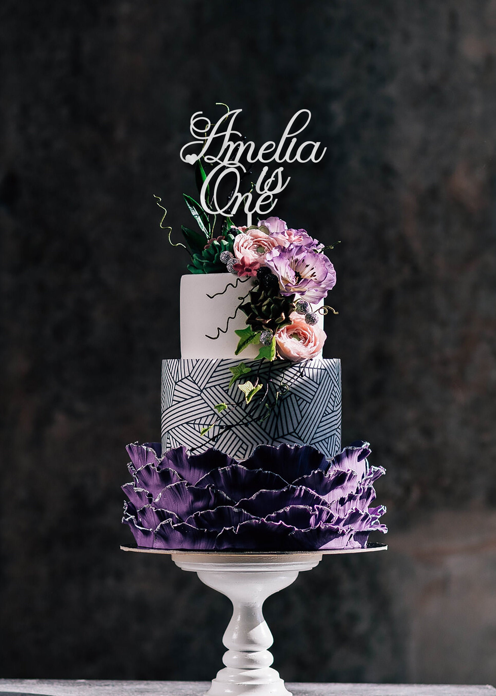 Personalised Custom Cake Toppers Happy 1st Birthday one | Etsy