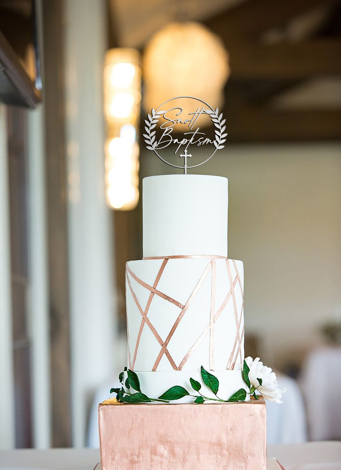 Rustic Baptism Cake Topper Personalized First Communion Cake - Etsy