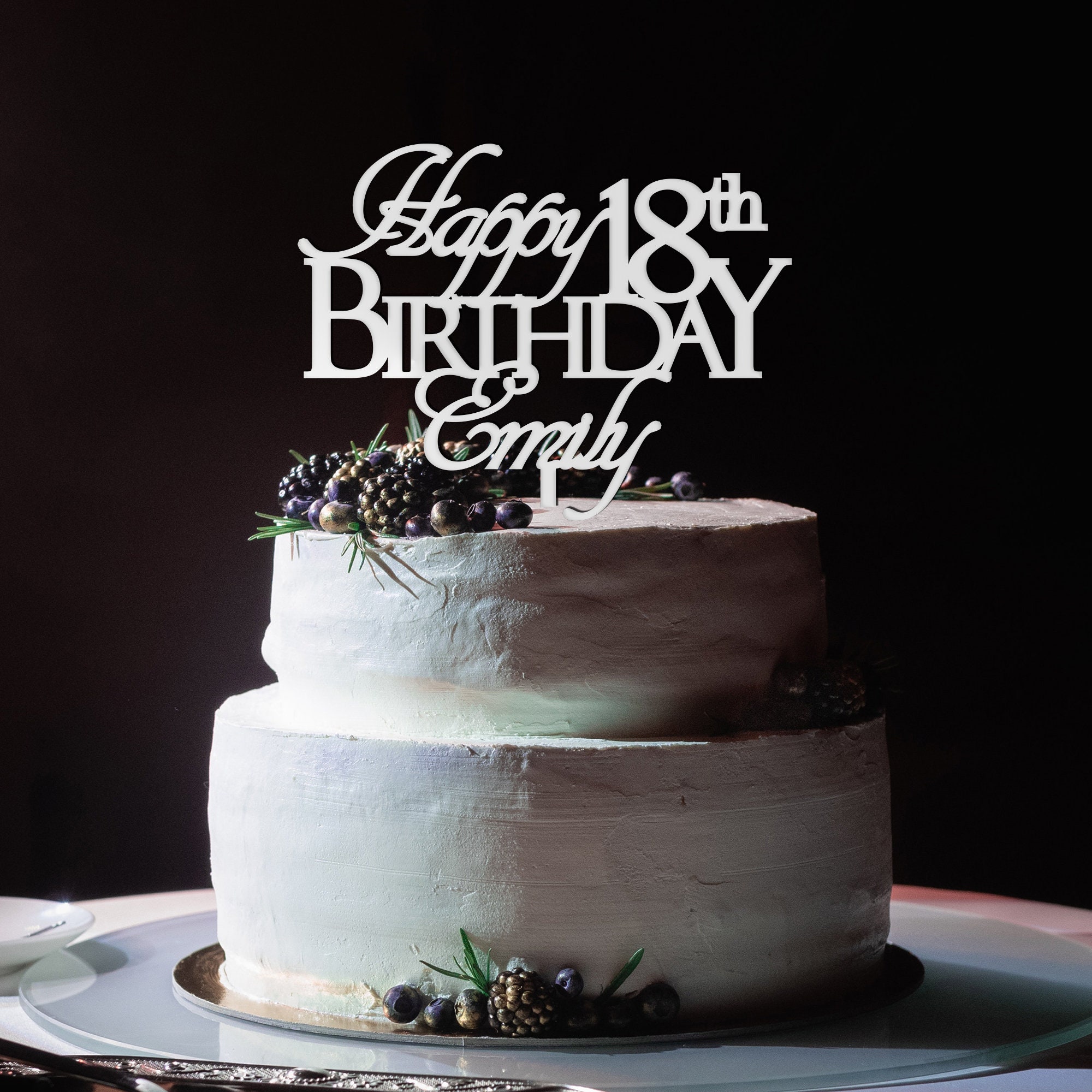 Any Number Custom Birthday Cake Topper 18th Cake Topper | Etsy