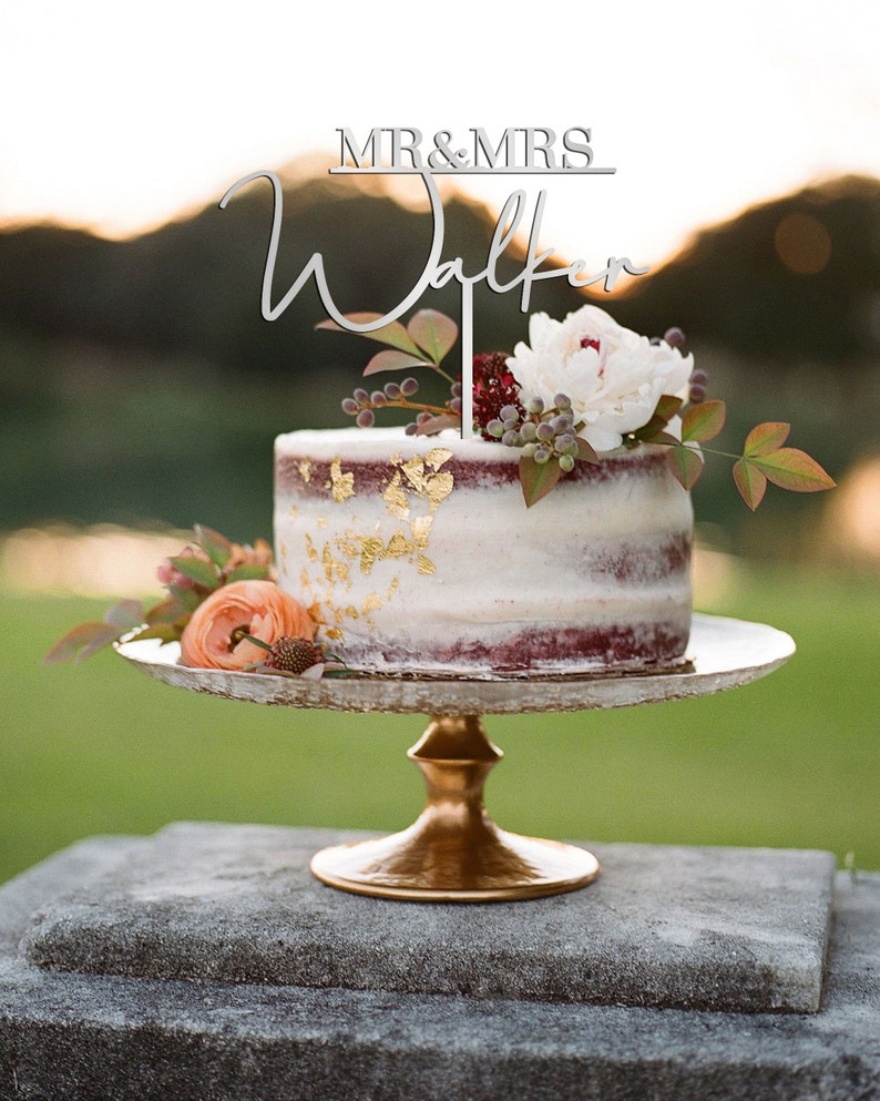 Rustic Wedding Cake Topper Personalized Wedding Cake Topper - Etsy
