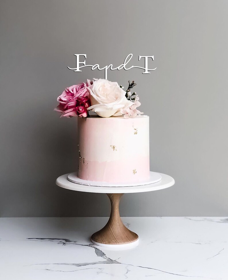 Custom Initial Cake Topper Monogram Cake Topper - Etsy