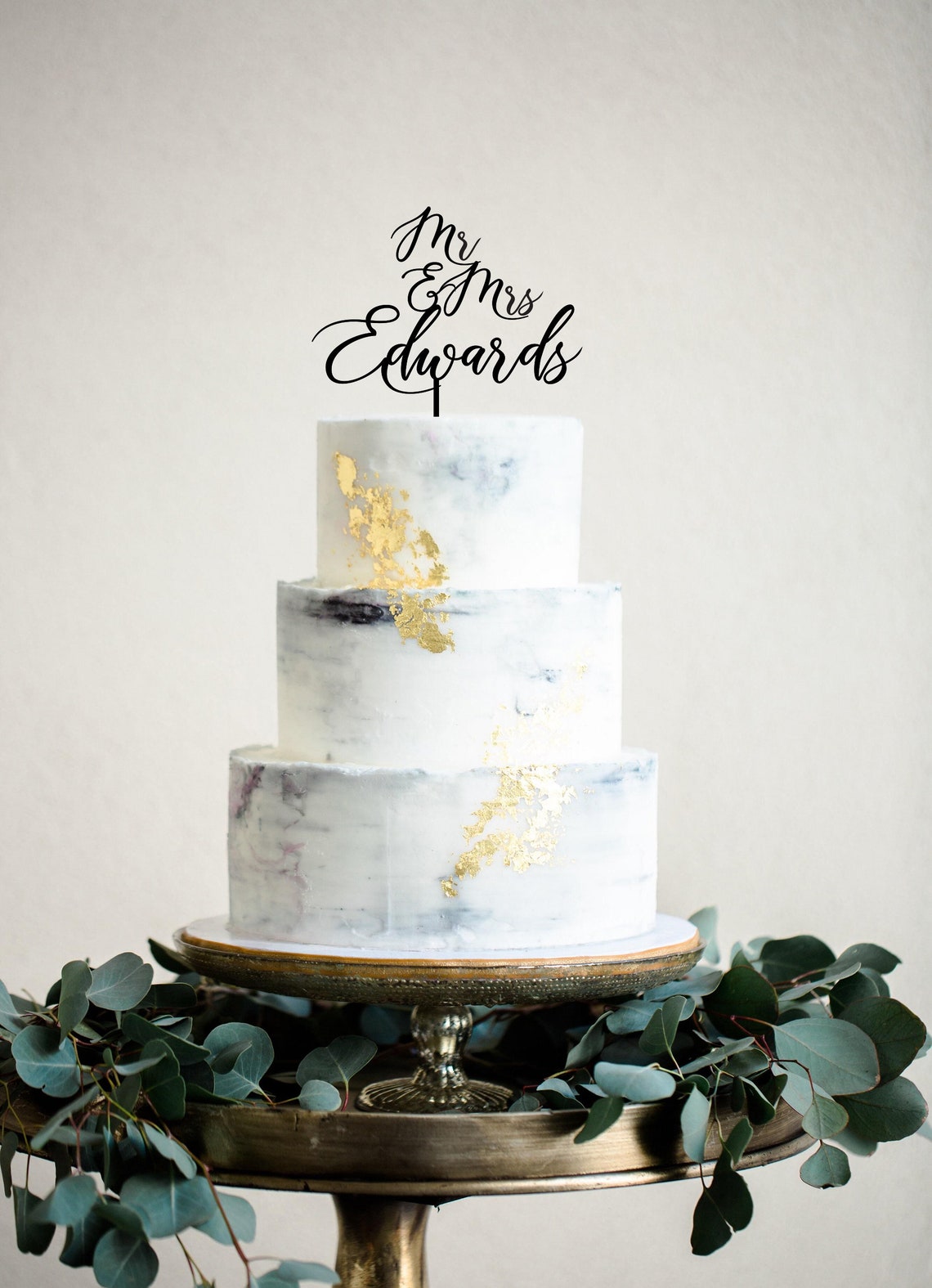 Personalized Cursive Cake Topper Custom Wedding Cake Topper - Etsy