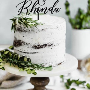 Personalized Cursive Cake Topper Custom Wedding Cake Topper - Etsy