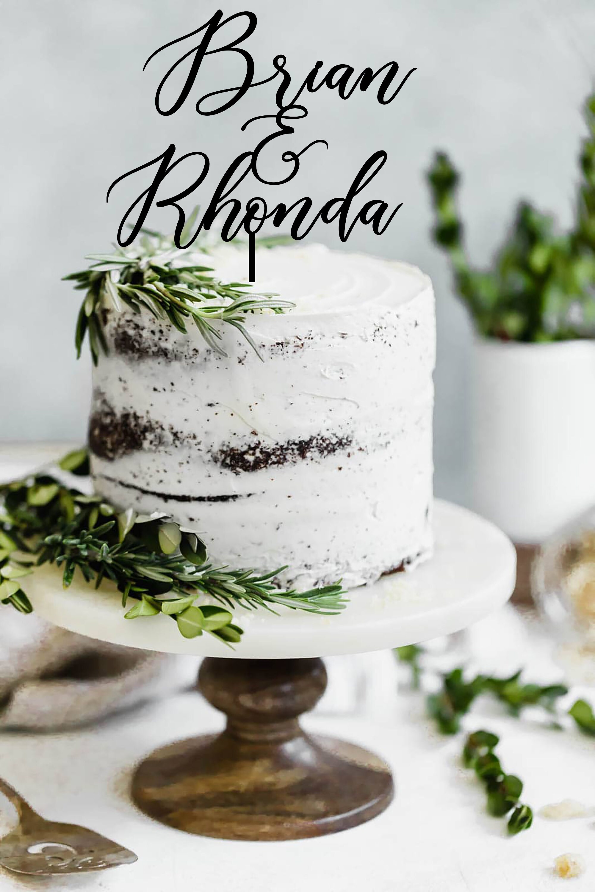 Personalized Cursive Cake Topper Custom Wedding Cake Topper - Etsy