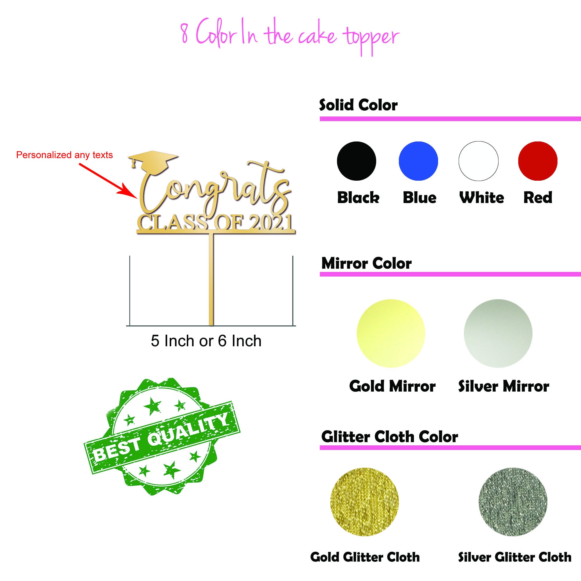 Graduation Cake Topper Class of 2021 Cake Topper - Etsy