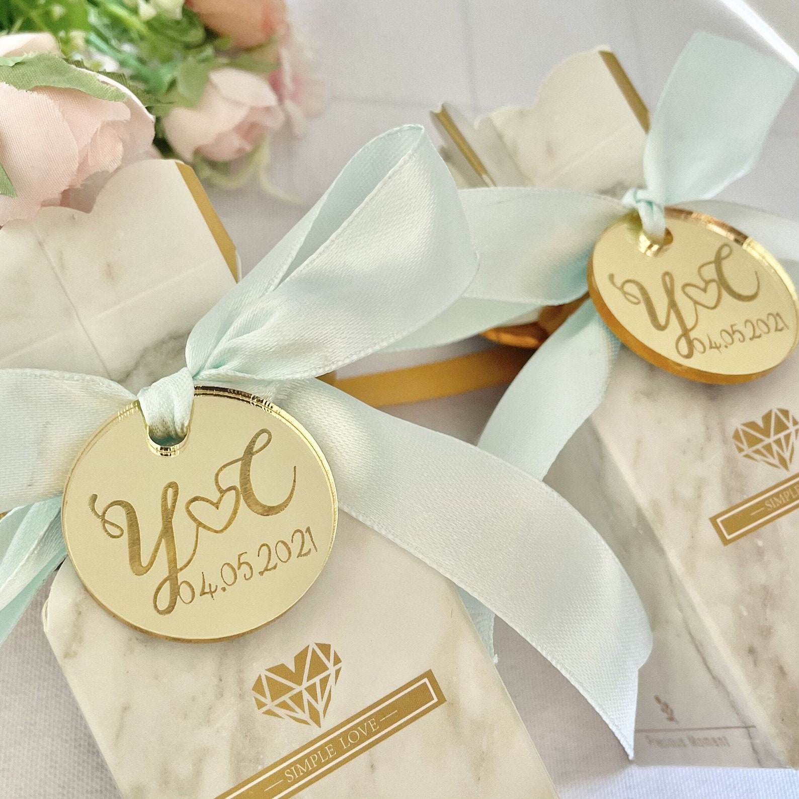 Custom Acrylic Mirror Tags Personalized Wedding Favor Favor - Etsy