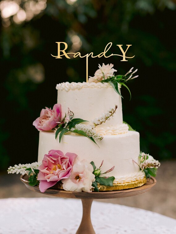 Rustic Initial Cake Topper Monogram Cake Topper