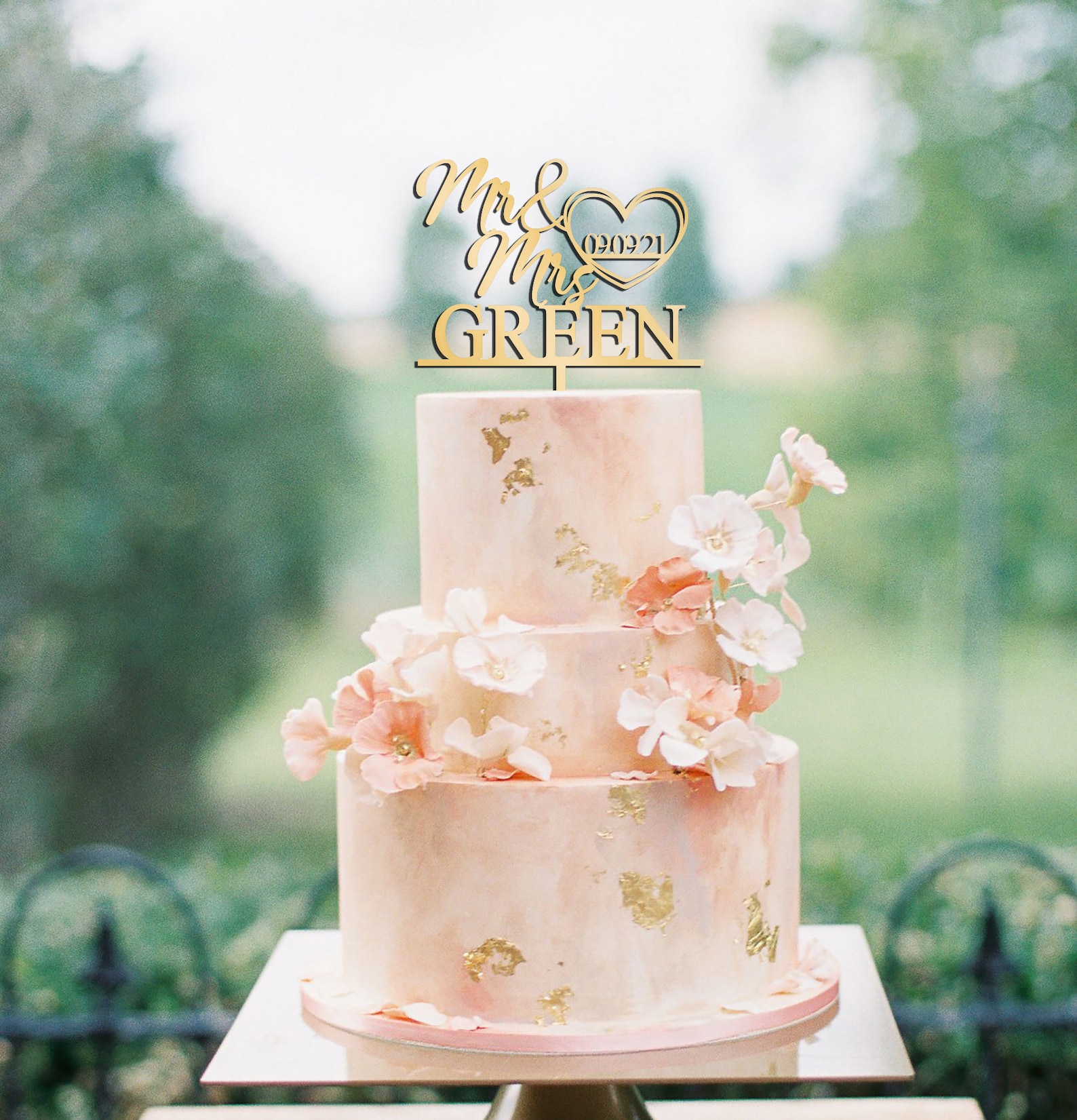 Heart Wedding Cake Topper Personalized Anniversary Cake - Etsy