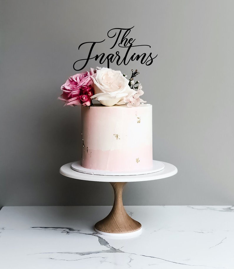 Personalized Cursive Cake Topper Custom Wedding Cake Topper - Etsy