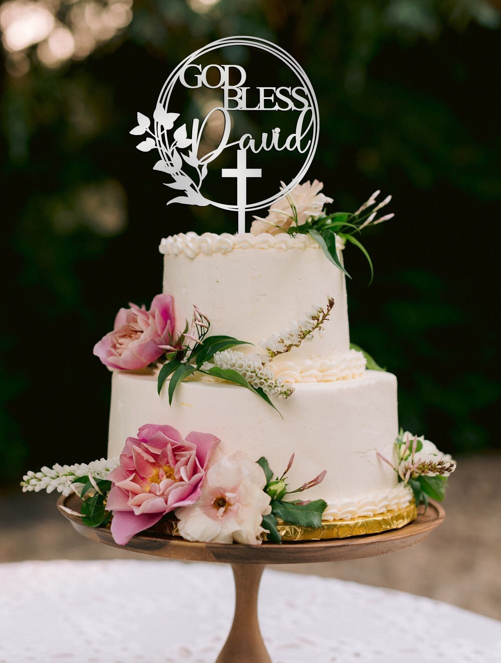 God Bless Cake Topper Personalized First Communion Cake - Etsy