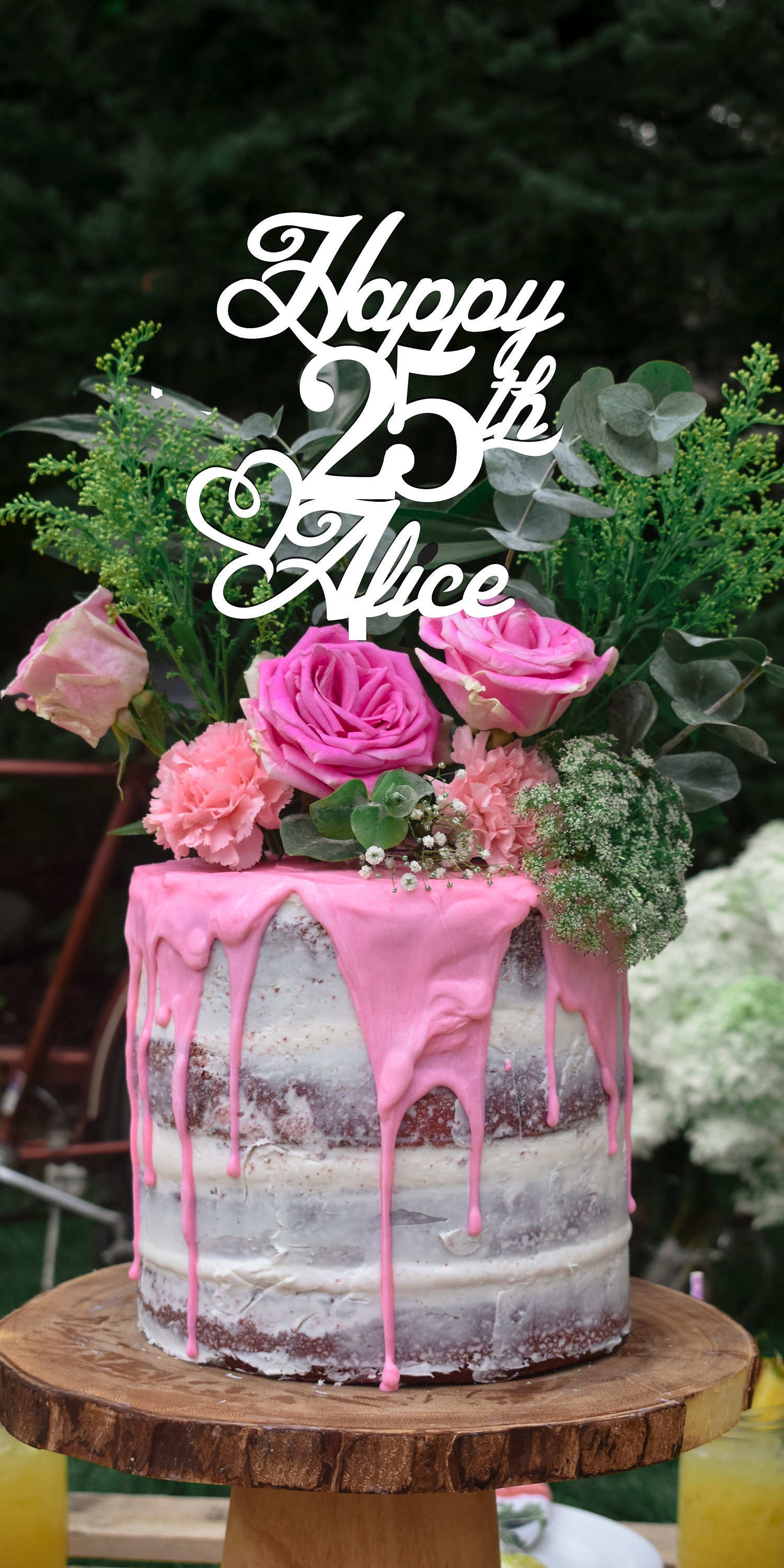 25 Birthday Cake Topper 25th Birthday Cake Topper Twenty | Etsy