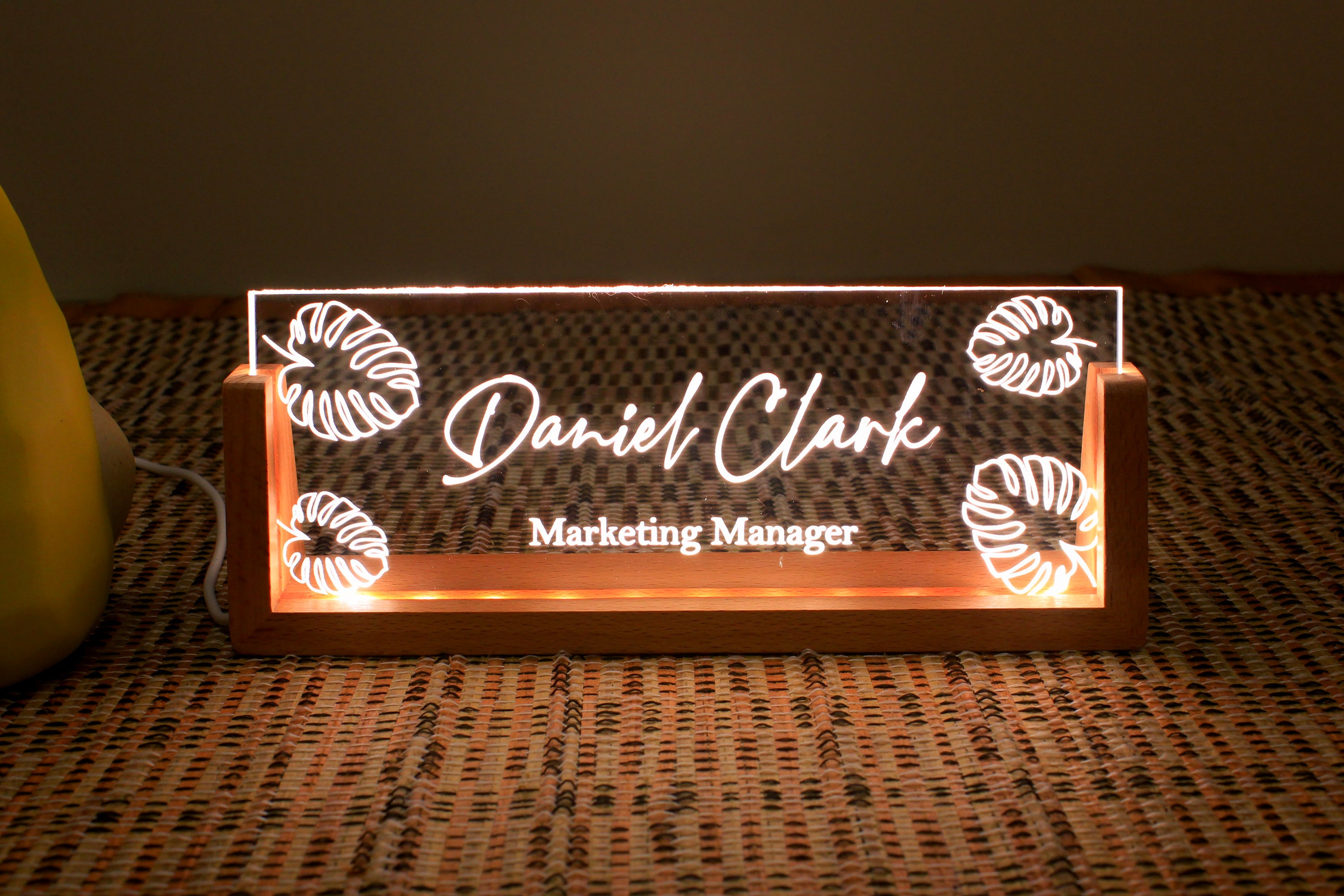 Personalized Wooden Desk Name Plate - Office Nameplate Decor - Office ...