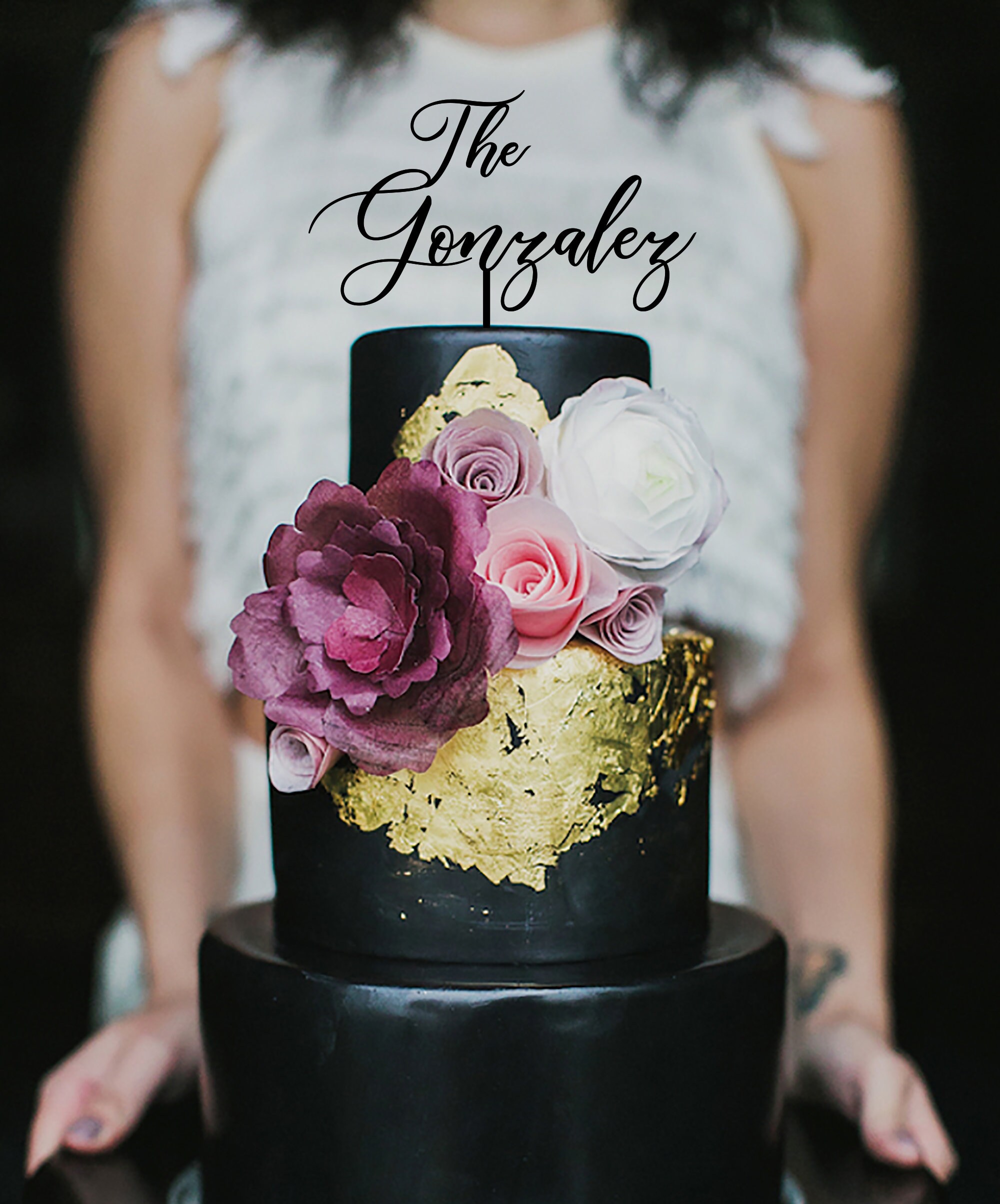 Personalized Cursive Cake Topper Custom Wedding Cake Topper - Etsy