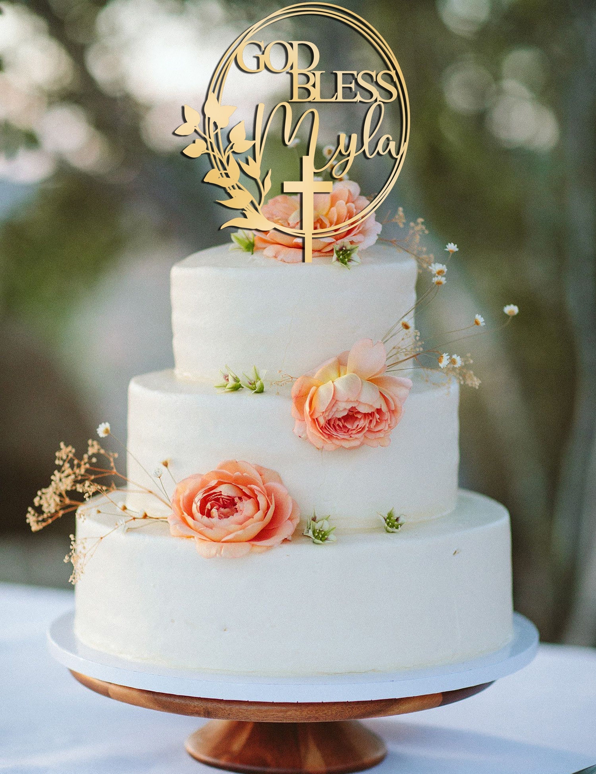 God Bless Cake Topper Personalized First Communion Cake - Etsy