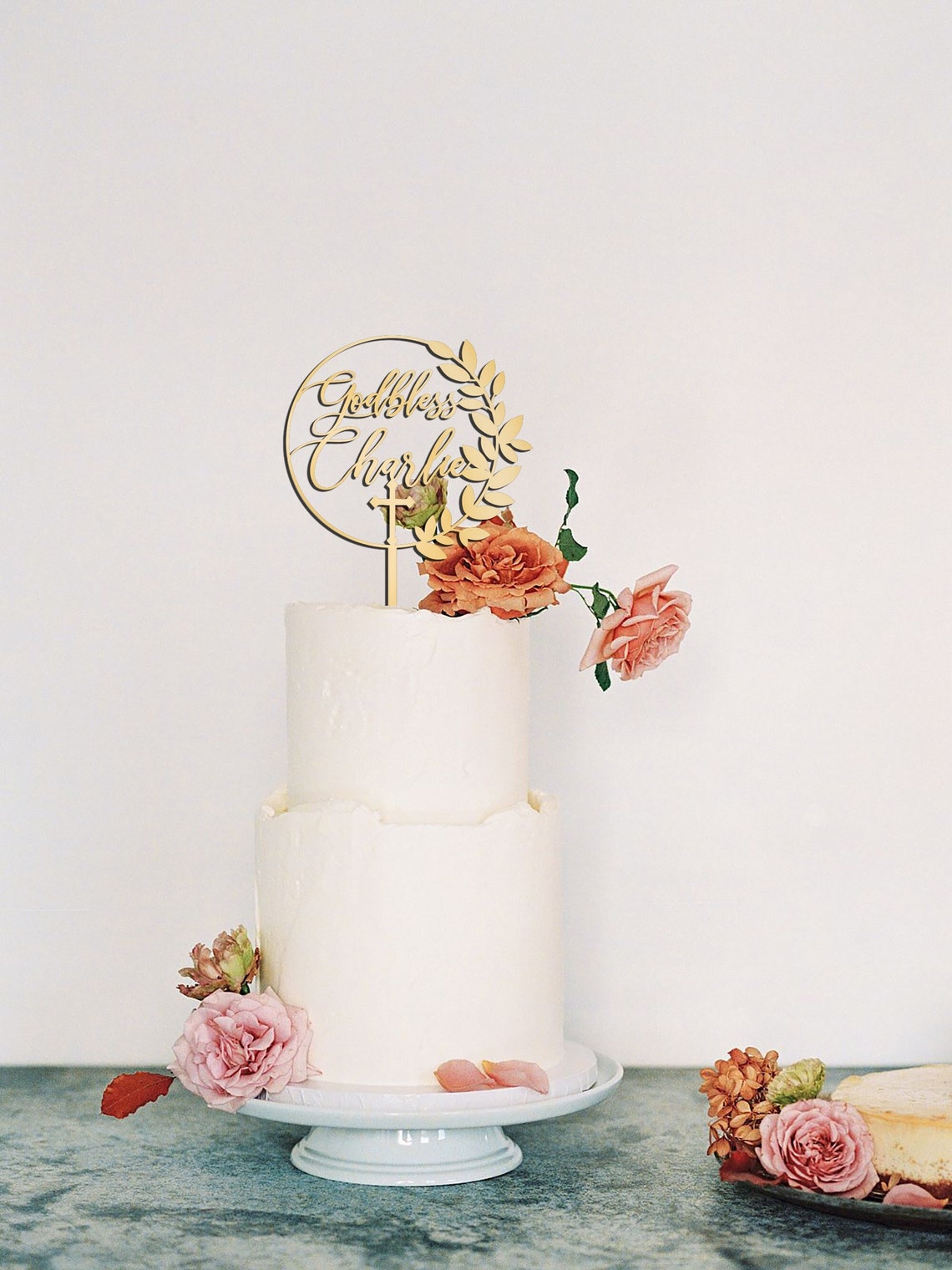 Rustic Baptism Cake Topper Personalized First Communion Cake - Etsy