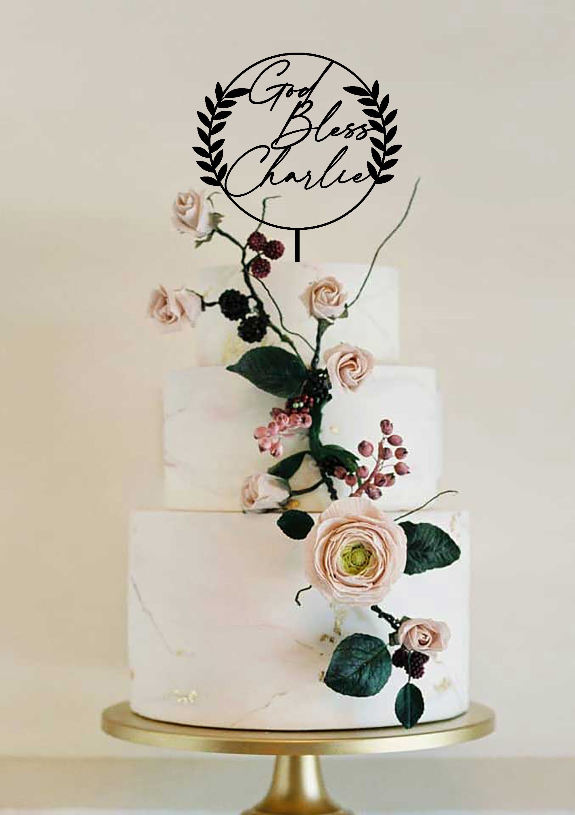 Rustic Baptism Cake Topper Personalized First Communion Cake - Etsy