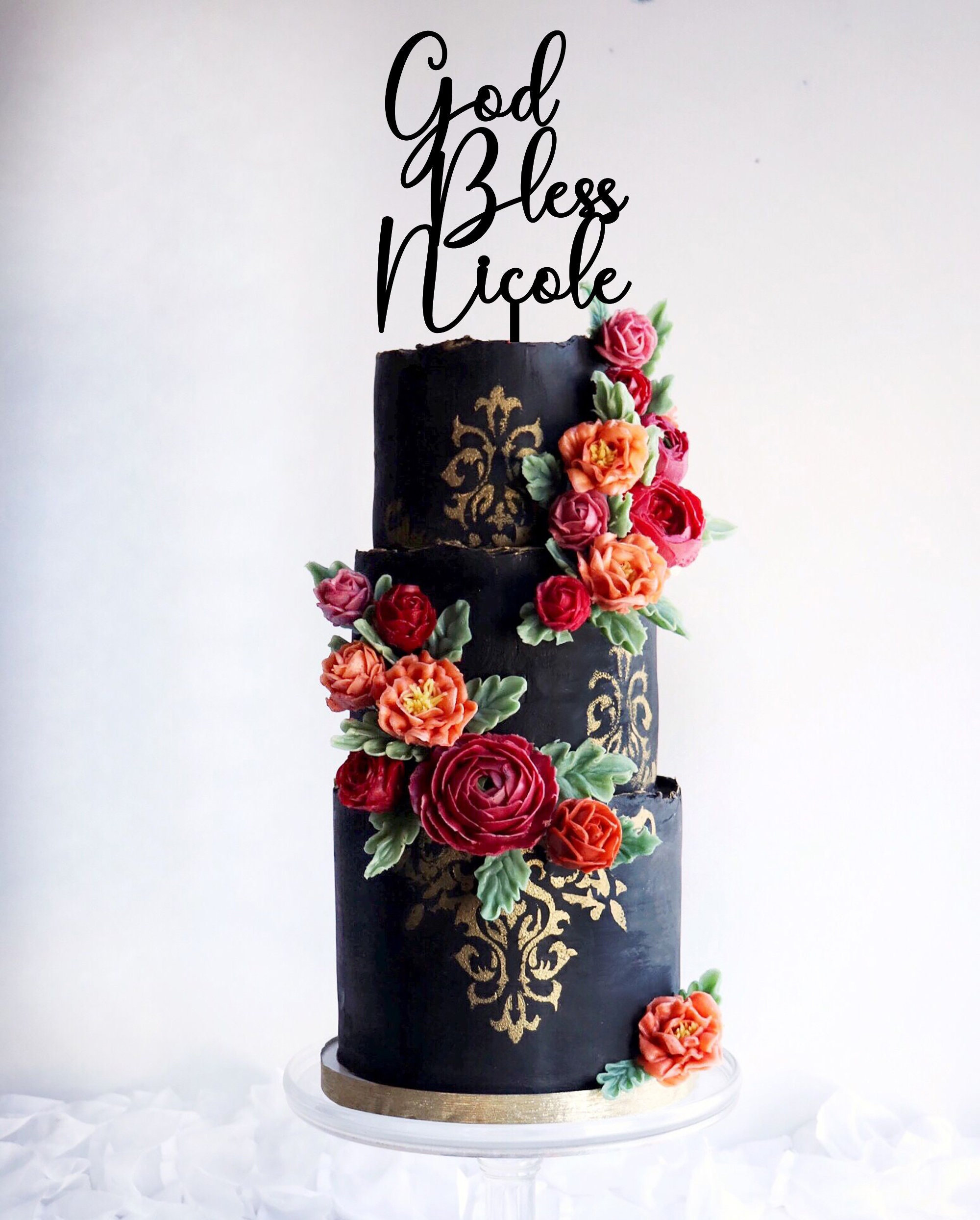 Personalized God Bless Cake Topper Custom Christening Cake - Etsy