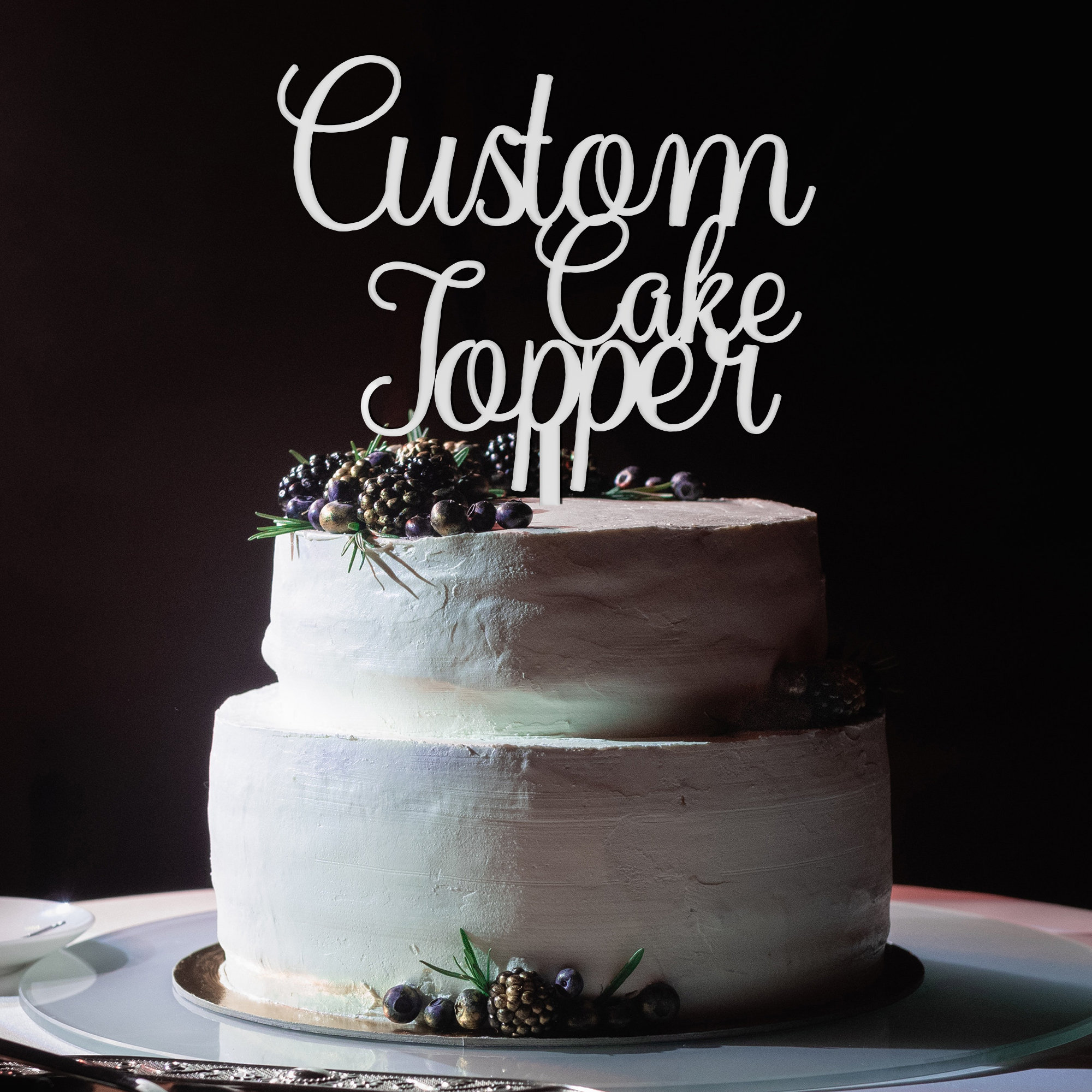 Custom Cake Topperpersonalized Cake Topper Gold Glitter - Etsy