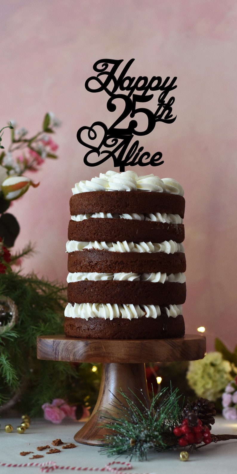 25 Birthday Cake Topper 25th Birthday Cake Topper Twenty | Etsy