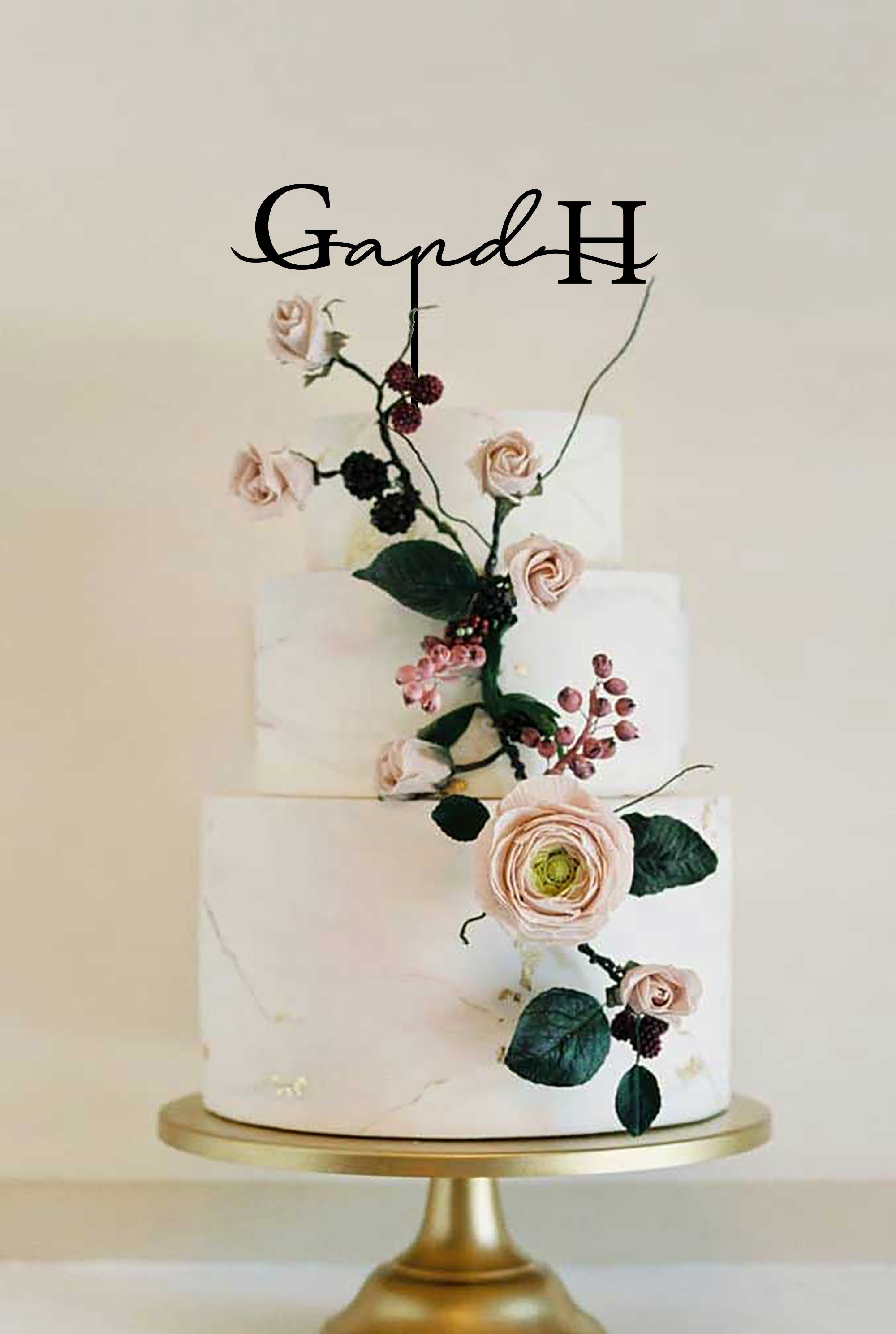 Custom Initial Cake Topper Monogram Cake Topper - Etsy