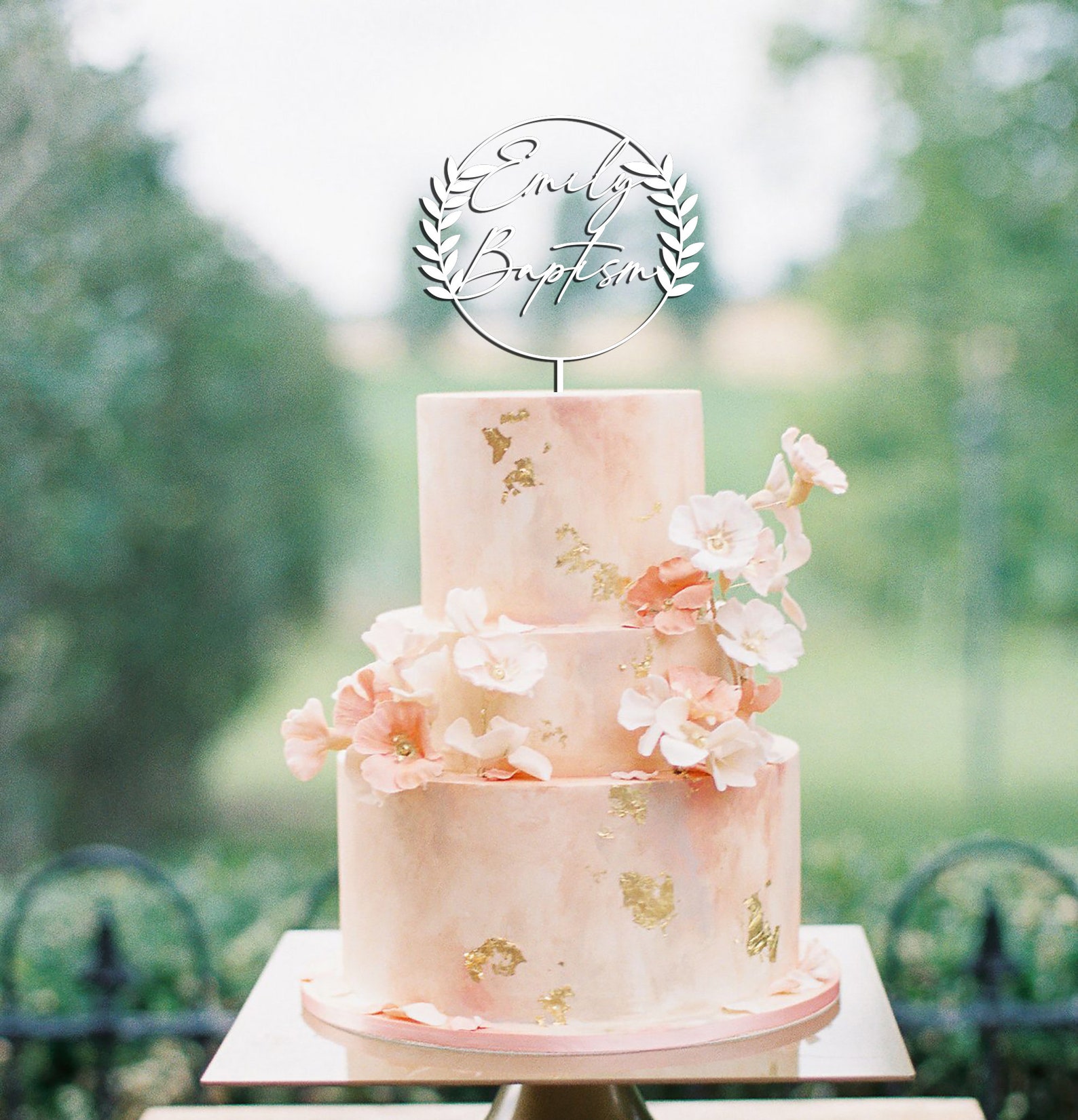 Rustic Baptism Cake Topper Personalized First Communion Cake - Etsy