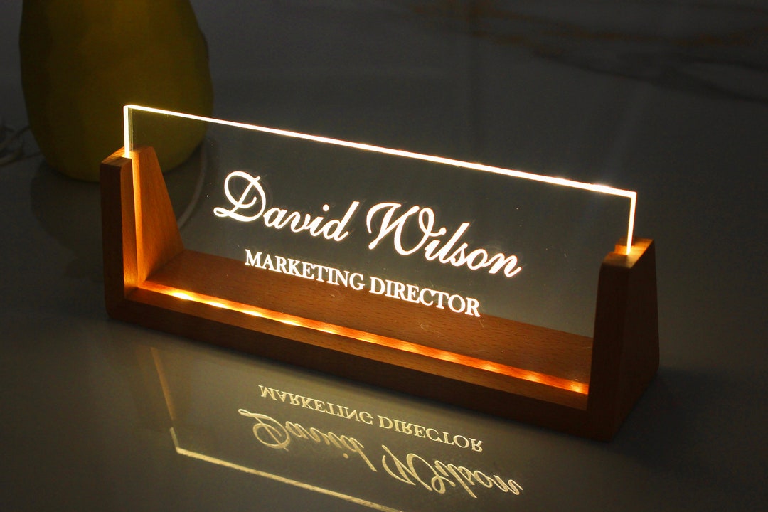 Personalized Wooden Desk Name Plate - Office Nameplate Decor - Office ...