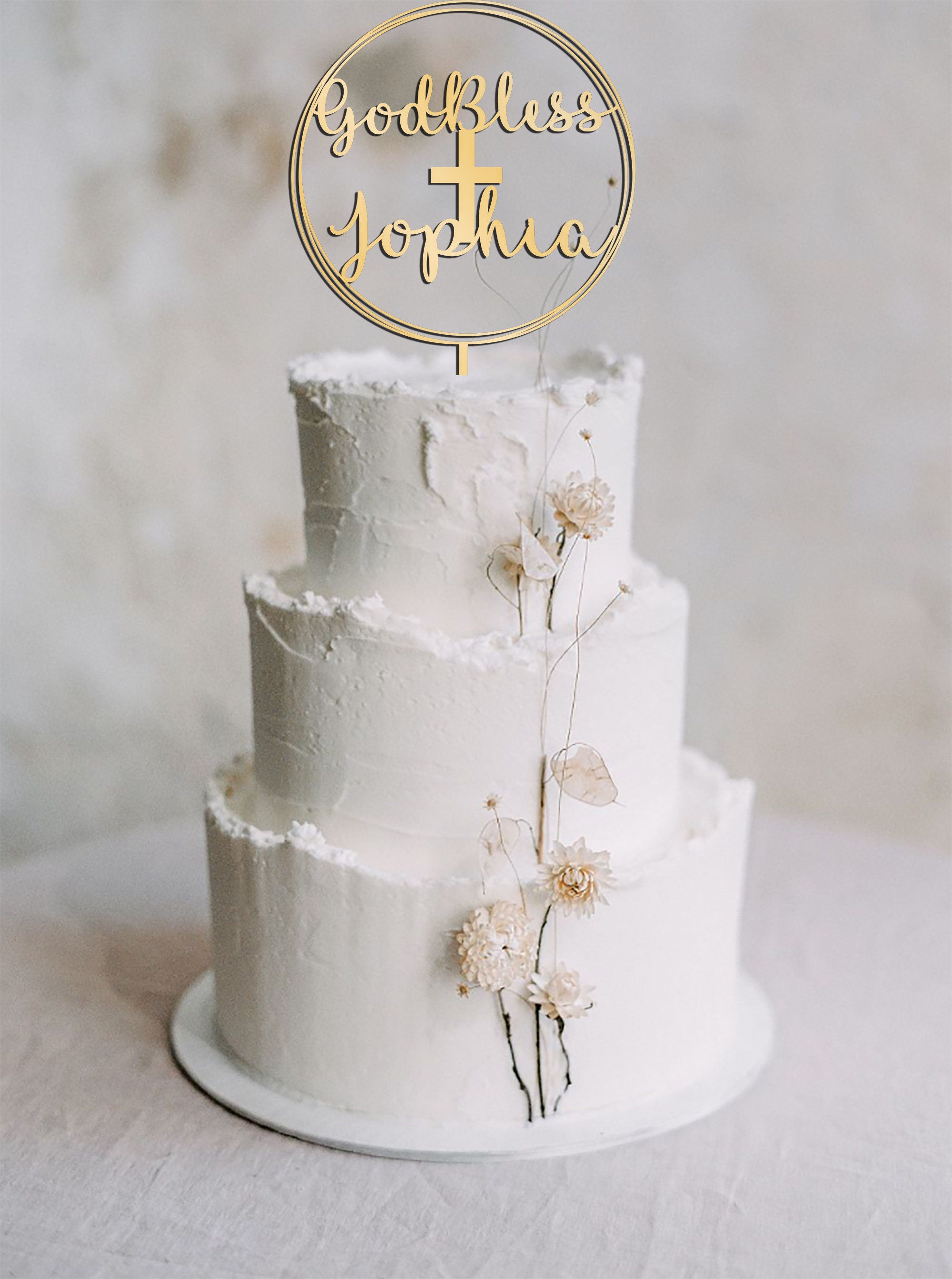 Personalized First Communion Cake Toppers Rustic Baptism - Etsy