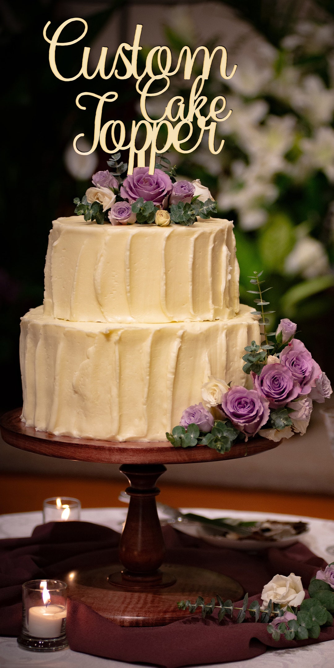 Custom Cake Topper,personalized Cake Topper, Gold Glitter, Block Font ...