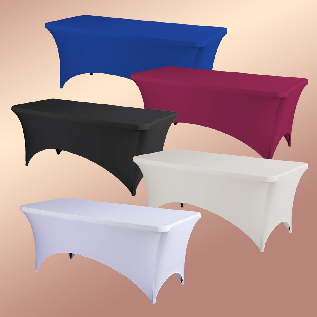 6-foot Elegant Spandex Table Cover - Fitted Rectangle for Events and ...