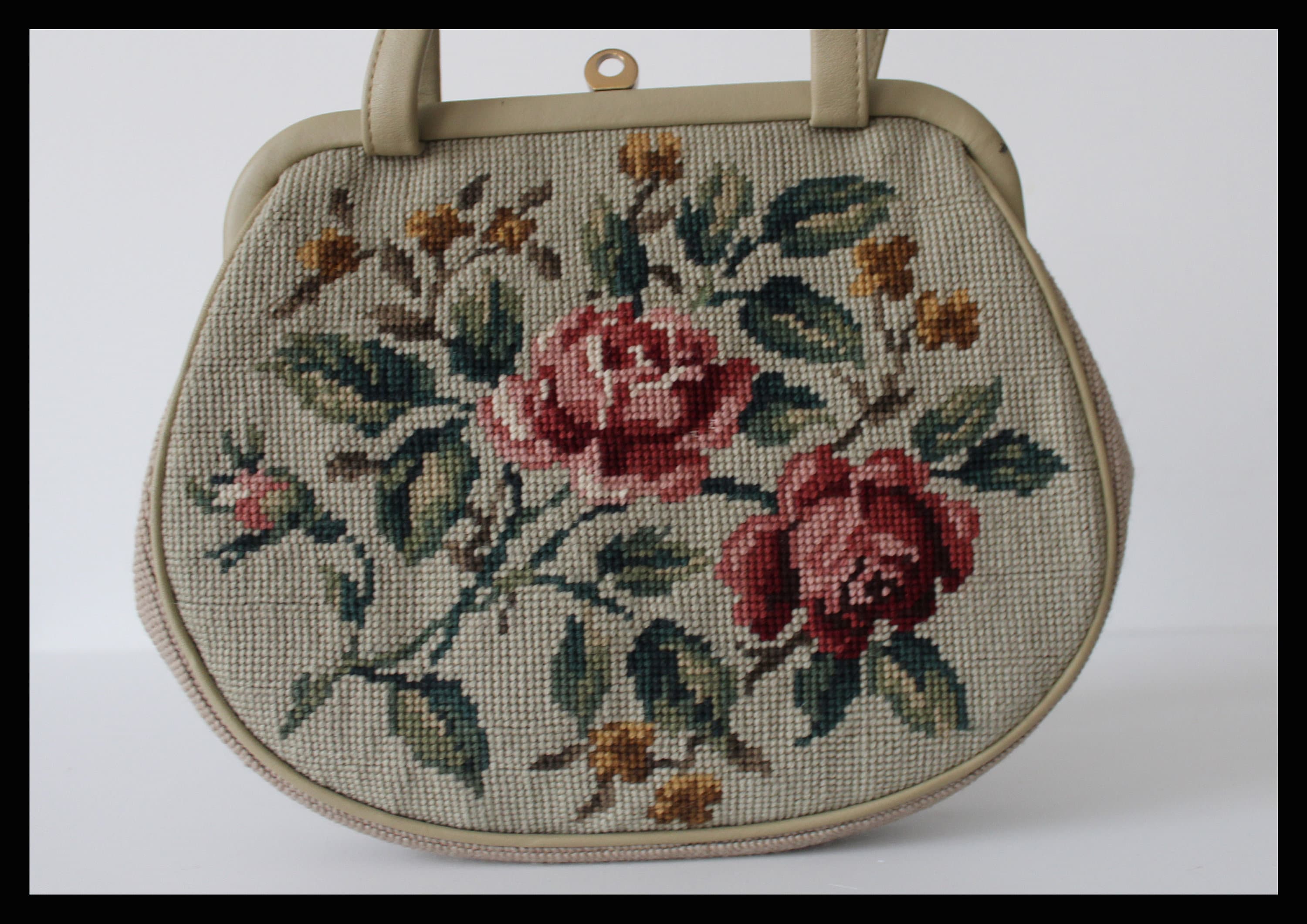 Vintage German Embroidered Hand Bags, Summer Crosspoint Embroidered Bag ...