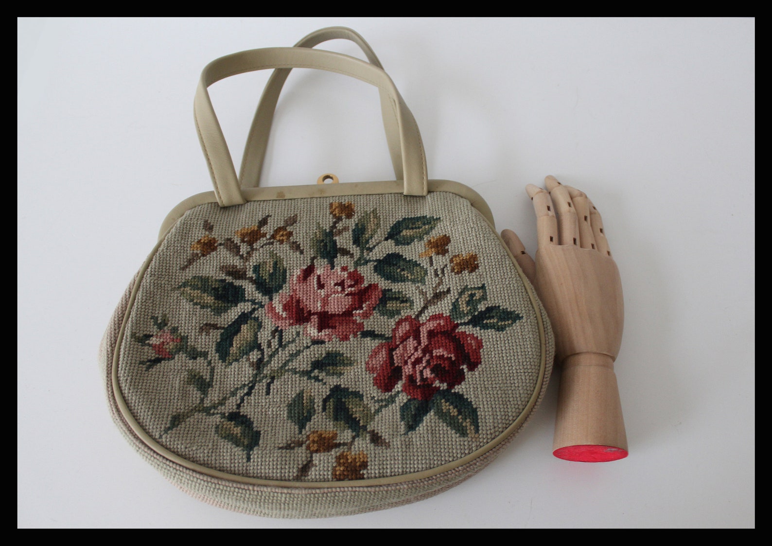Vintage German Embroidered Hand Bags, Summer Crosspoint Embroidered Bag ...