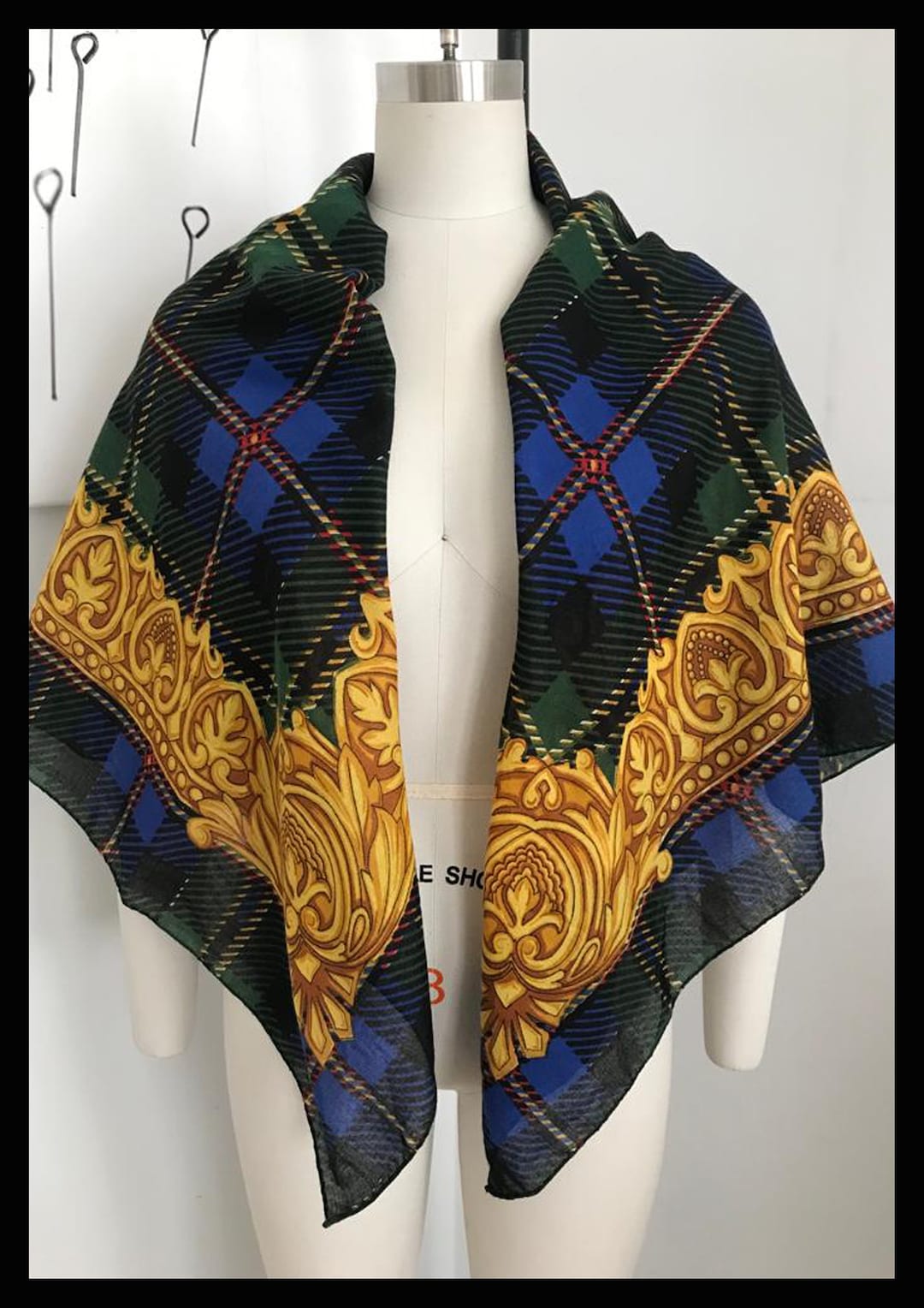 Vintage 80s Scarf,large Baroque Style Print, Style Scarf, Vintage Scarf ...