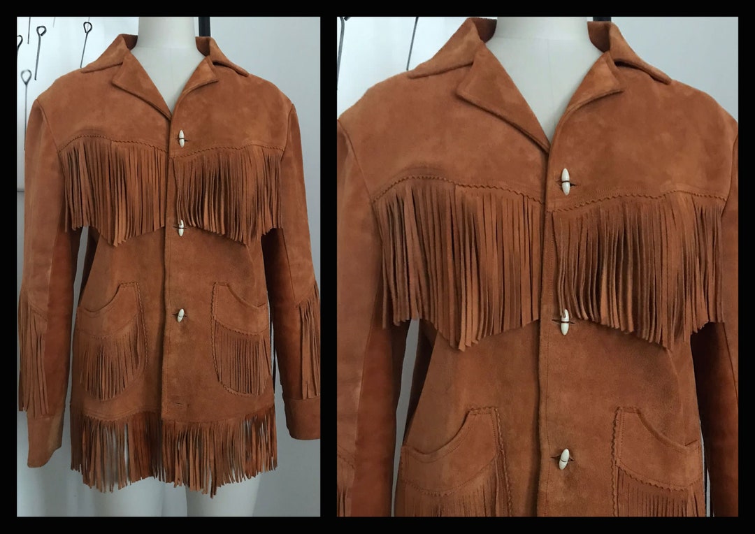 Vintage Suede Jacket,fringed Western Style Jacket,blazer,leather ...