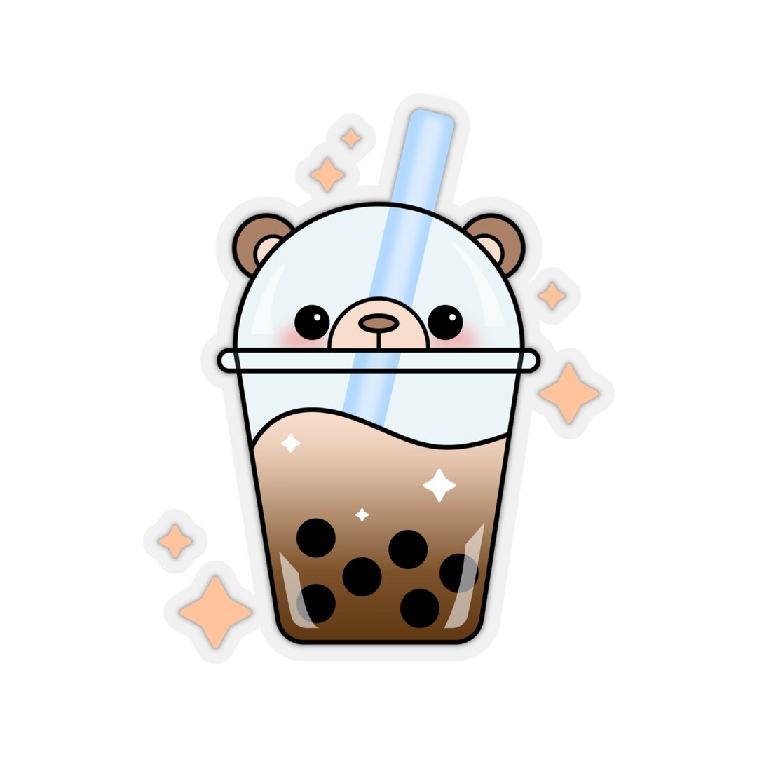 Boba Tea Bear Sticker Boba Tea Bubble Tea Kiss-cut Stickers - Etsy