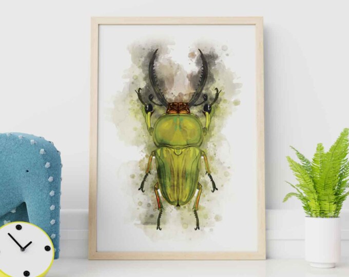 Alphabet Beetles Illustrations Print, Vertical ABC Poster, Nursery A-Z ...