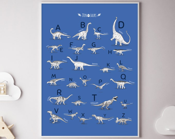 Dinosaur Alphabet Print, ABC Printable, Alphabet Print, Dinosaur ...