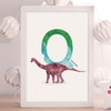 Set of 26 Alphabet Letters, Watercolor Dinosaur Instant Download ABC ...