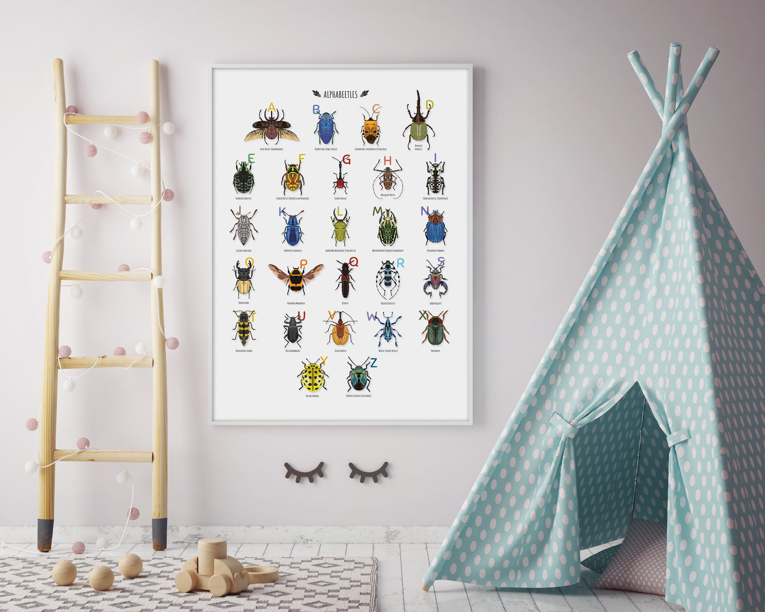 Alphabet Beetles Illustrations Print Vertical ABC Poster - Etsy Israel