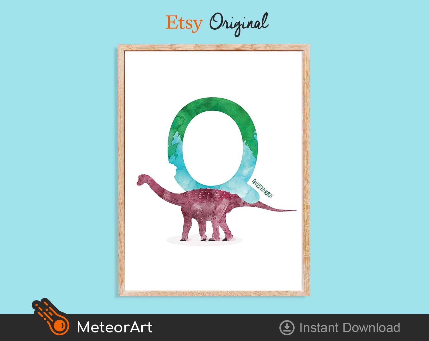 Letter Q Quaesitosaurus Dinosaur Illustration Alphabet - Etsy