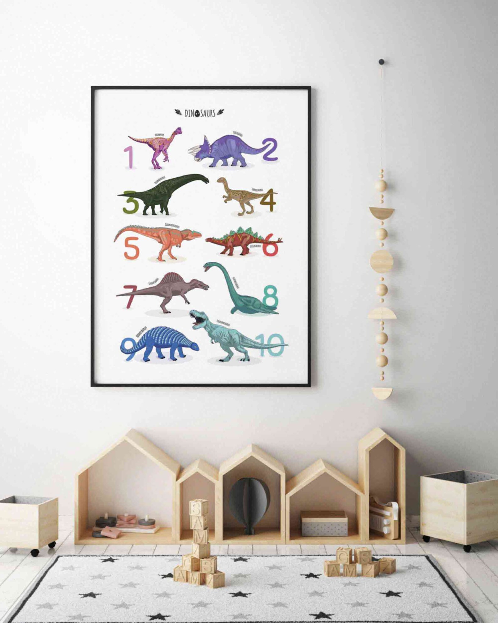 Dinosaurs Counting Numbers Educational Poster Vertical - Etsy