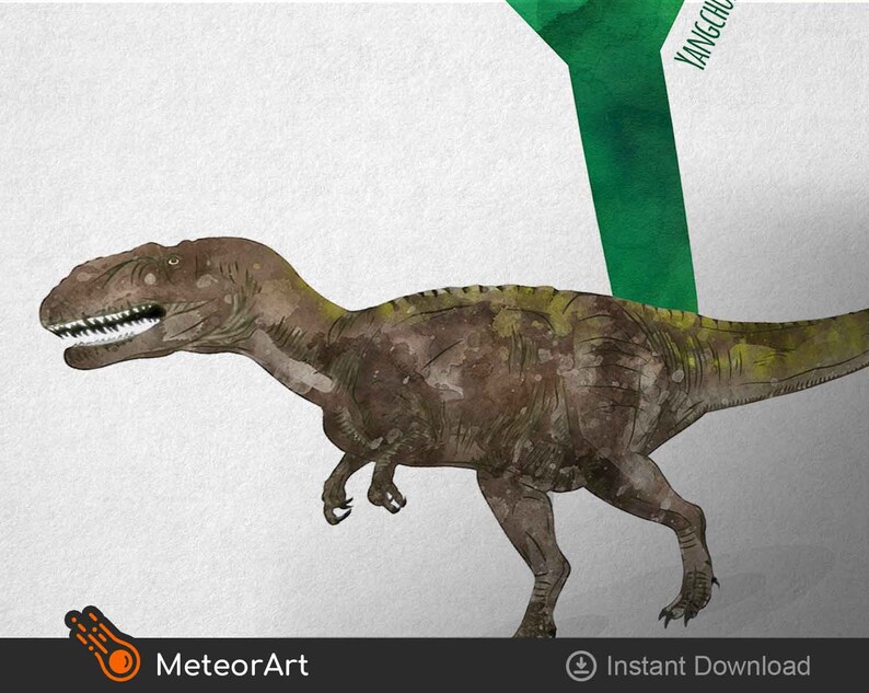 Letter Y Yangchuanosaurus Dinosaur Illustration Alphabet | Etsy