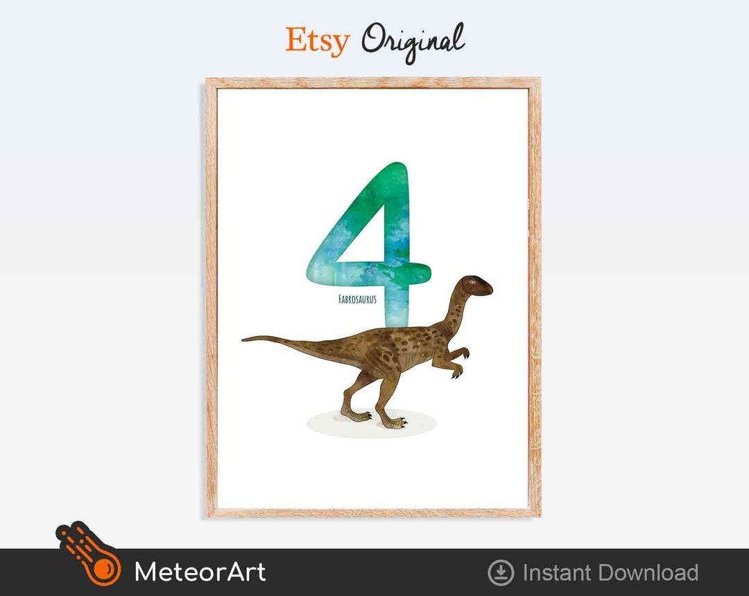 Number Four Fabrosaurus Dinosaur Illustration Dinosaur Art - Etsy