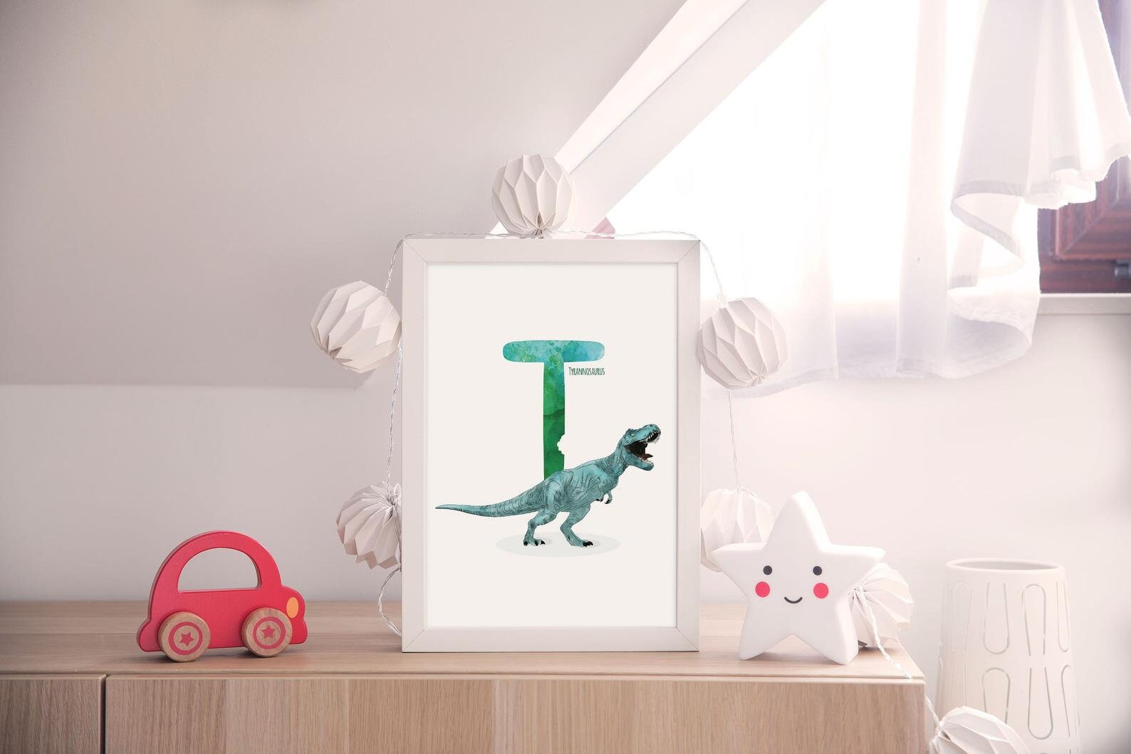 Letter T Tyrannosaurus Dinosaur Illustration Alphabet - Etsy