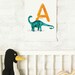 Letter A, Apatosaurus Dinosaur Illustration, Alphabet Dinosaur Wall Art ...