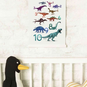 Watercolour Dinosaurs Numbers 1-10 Educational Poster, Counting ...
