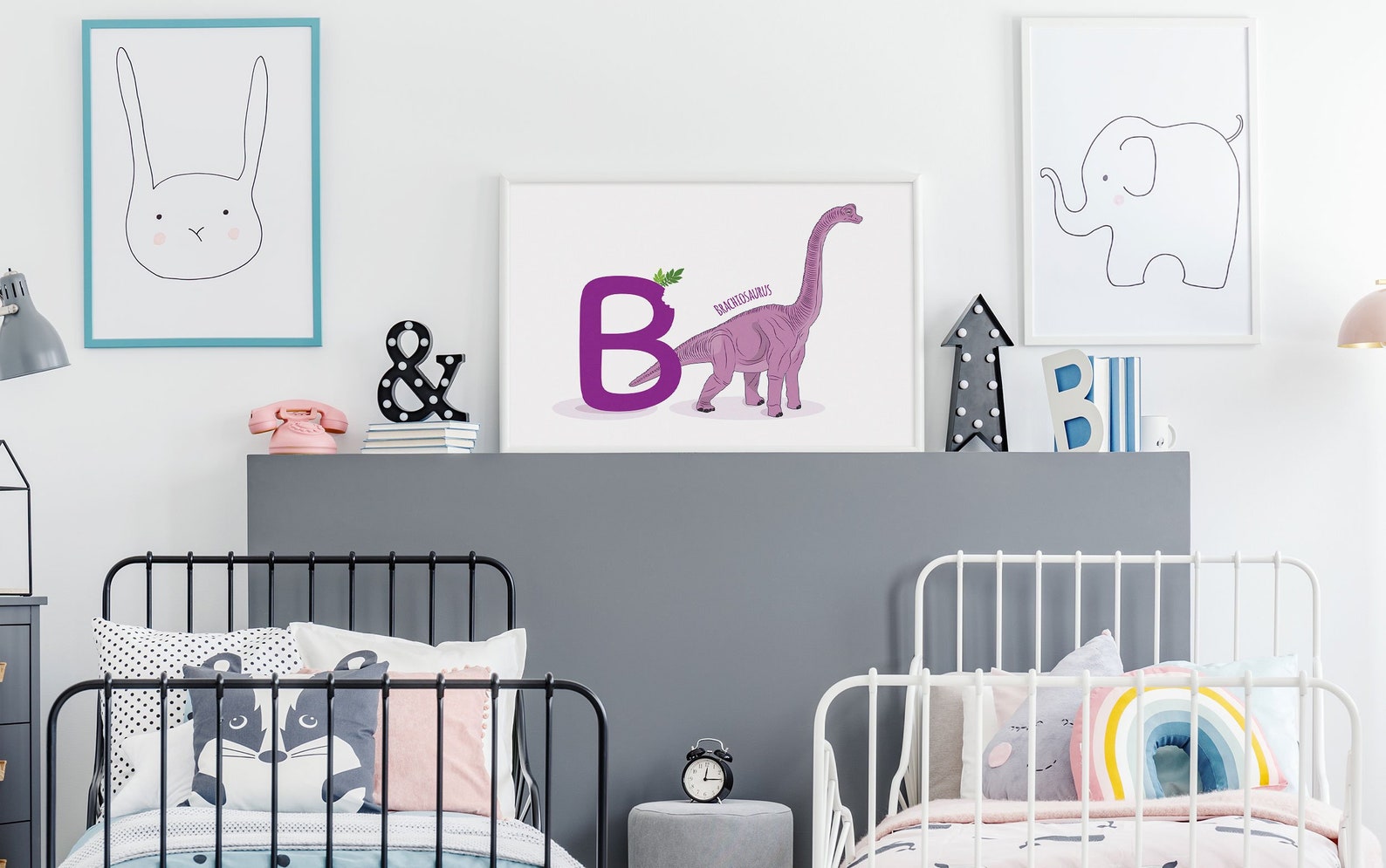 Letter B Brachiosaurus Dinosaur Illustration Alphabet - Etsy