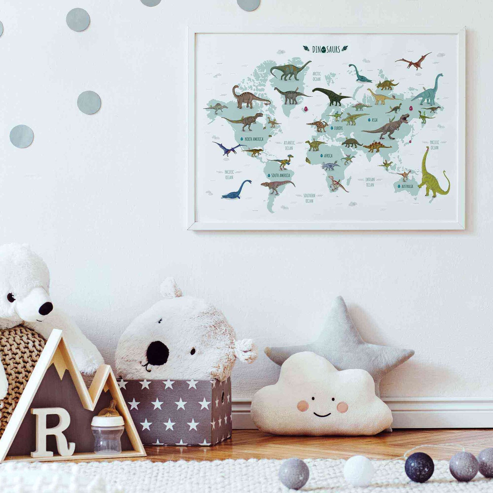 Dinosaur World Map Printable Illustration Horizontal Jurassic - Etsy