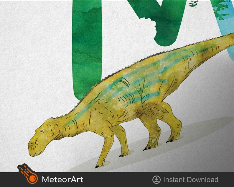 Letter M Maiasaura Dinosaur Illustration Alphabet Dinosaur - Etsy