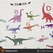 Set of 2 Educational Dinosaur ABC and Numbers Prints Alphabet - Etsy