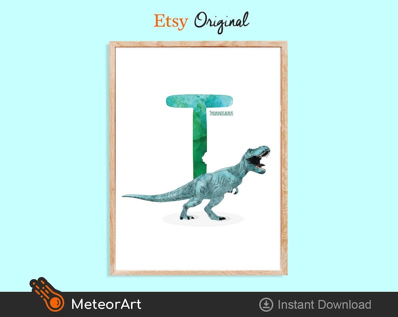Letter T Tyrannosaurus Dinosaur Illustration Alphabet - Etsy